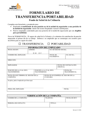 Fillable Online FINAL Transfer - Portability Form.doc Fax Email Print ...