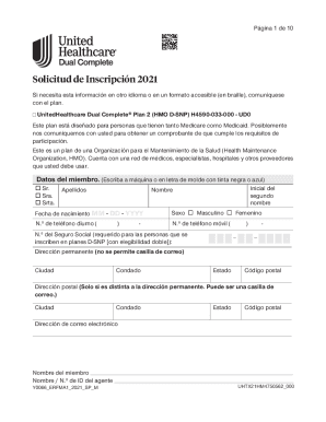 Fillable Online UnitedHealthcare Dual Complete Plan 2 (HMO D-SNP) H4590 ...