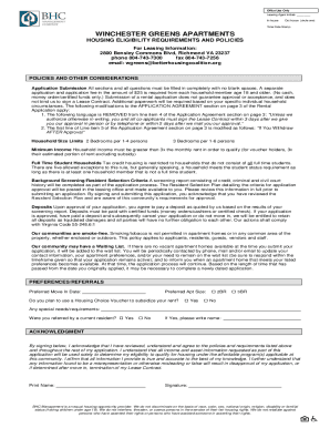 Fillable Online HOUSING ELIGIBILITY REQUIREMENTS AND POLICIES Fax Email ...