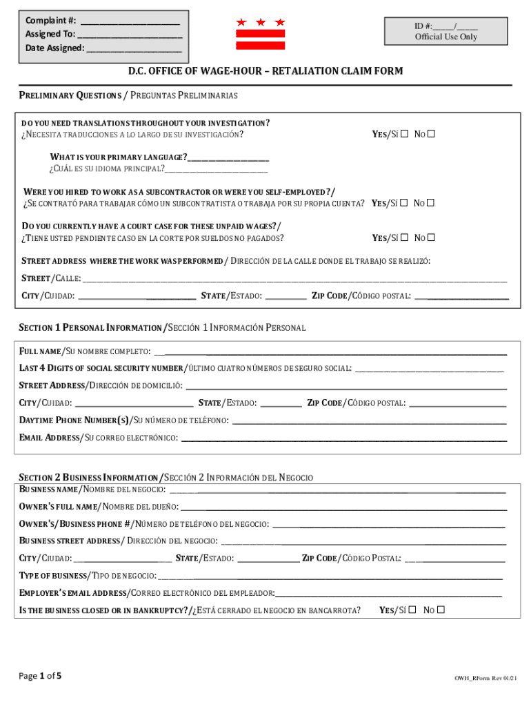 Fillable Online does dc Attachment G Living Wage Act Notice and Fact Sheet Fax Email Print ...