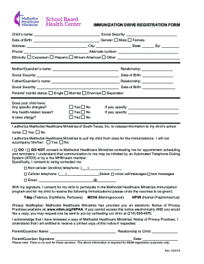 Fillable Online SBHC Immunization Registration Form - EN-SP.docx Fax ...