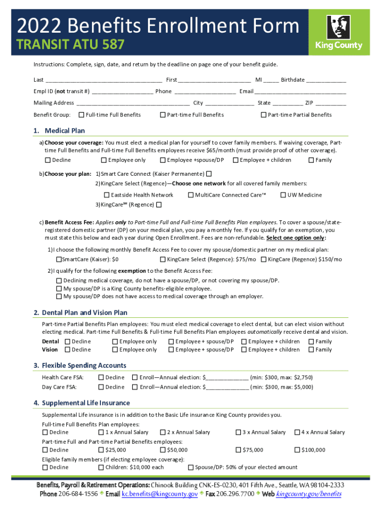 Fillable Online Fillable Online Transit ATU 587 Employee Benefits Guide ...