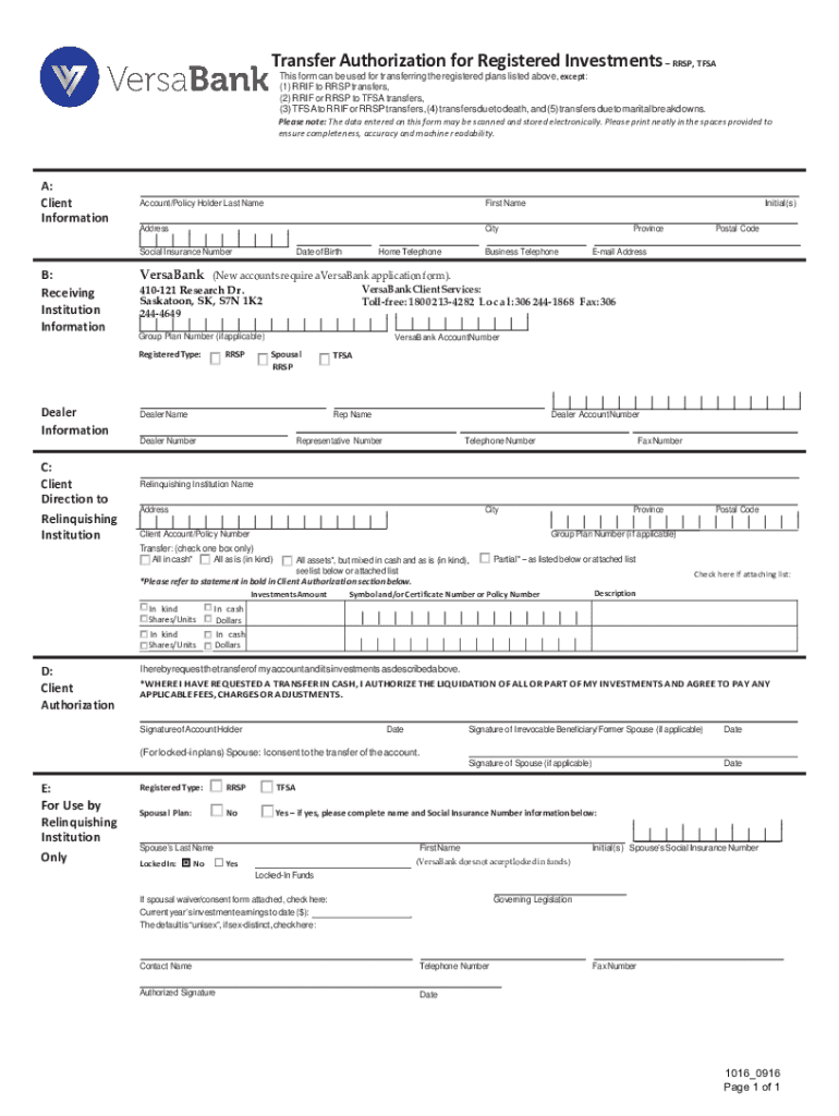 Fillable Online Transfer Authorization for Registered Investments - ci ...