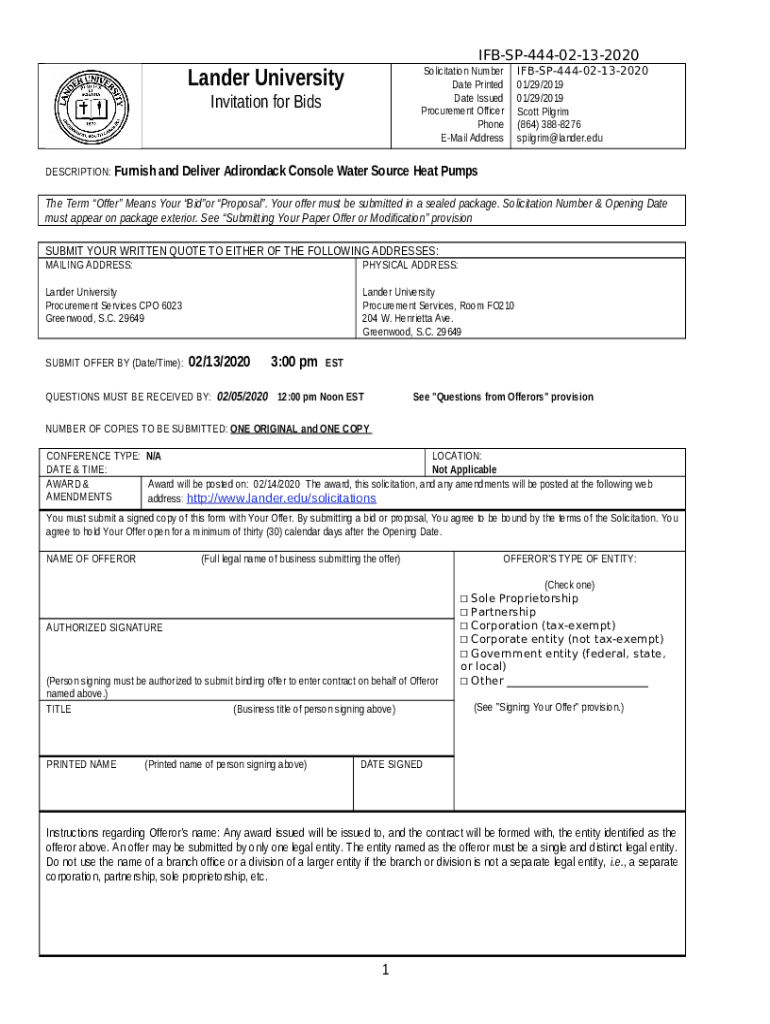 Invitation for Bids Invitation for Bids Solicitation ... Doc Template ...