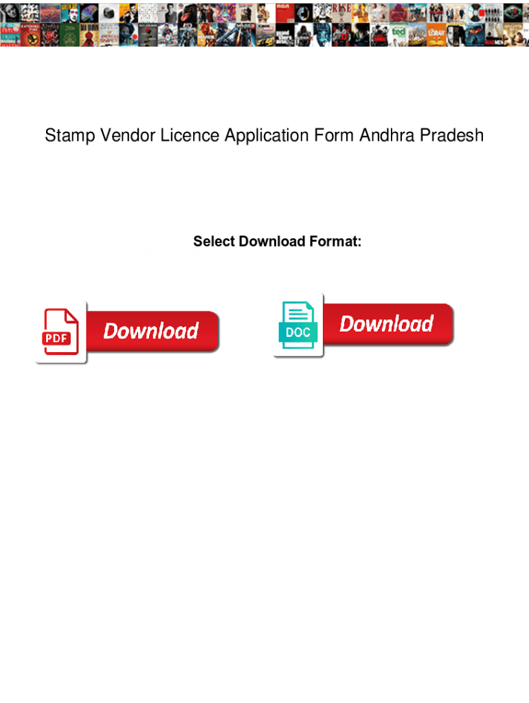 Stamp Vendor Licence Application Form Andhra Pradesh - Fill Online ...