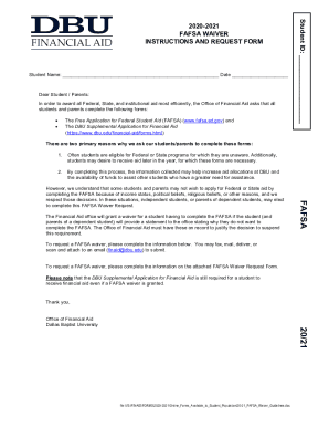 Fillable Online 2022 - 2023 FAFSA WAIVER INSTRUCTIONS AND REQUEST FORM ...