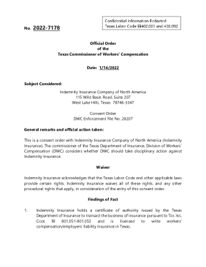 Fillable Online Texas Department Of Insurance Division Of Workers ...