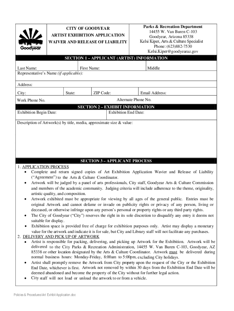 Fillable Online Art Exhibition application and waiver (00021096).DOCX ...