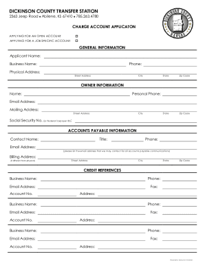 Fillable Online Charge Account Application Fax Email Print - pdfFiller