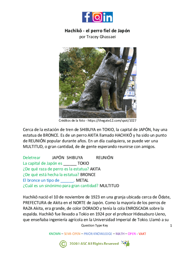Fillable Online Hachik - el perro fiel de Japn Fax Email Print - pdfFiller