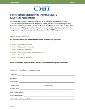 Fillable Online CMIT LEVEL TWO LEVEL TWO HANDBOOK Fax Email Print ...