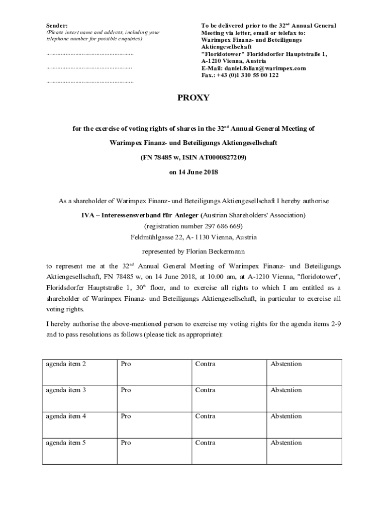 Fillable Online Sender: To be delivered prior to the extraordinary (Please ... Fax Email Print ...