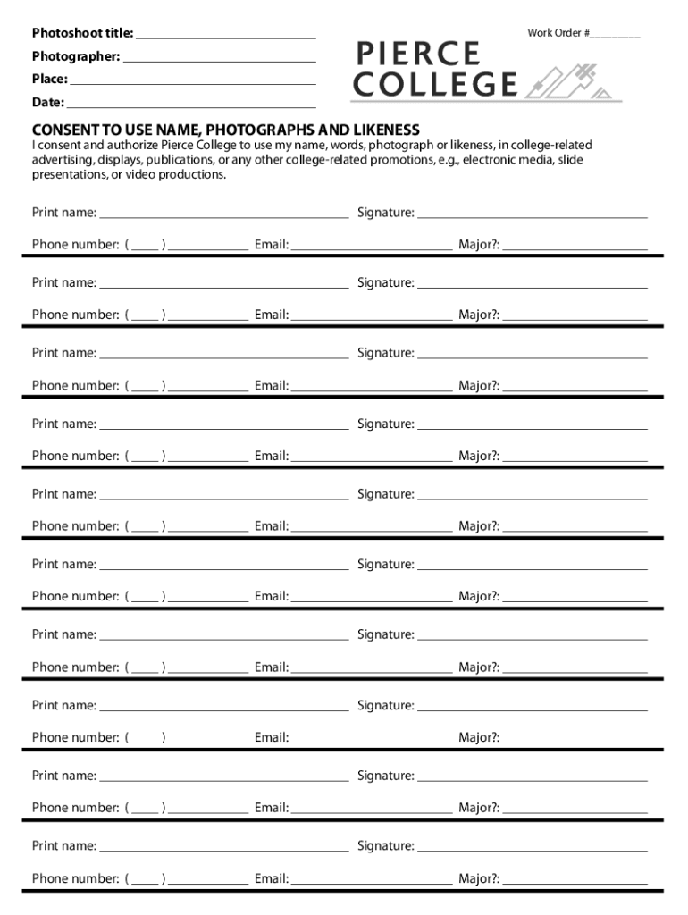 Fillable Online Permission to Use Photo Release Form TemplateJotform ...