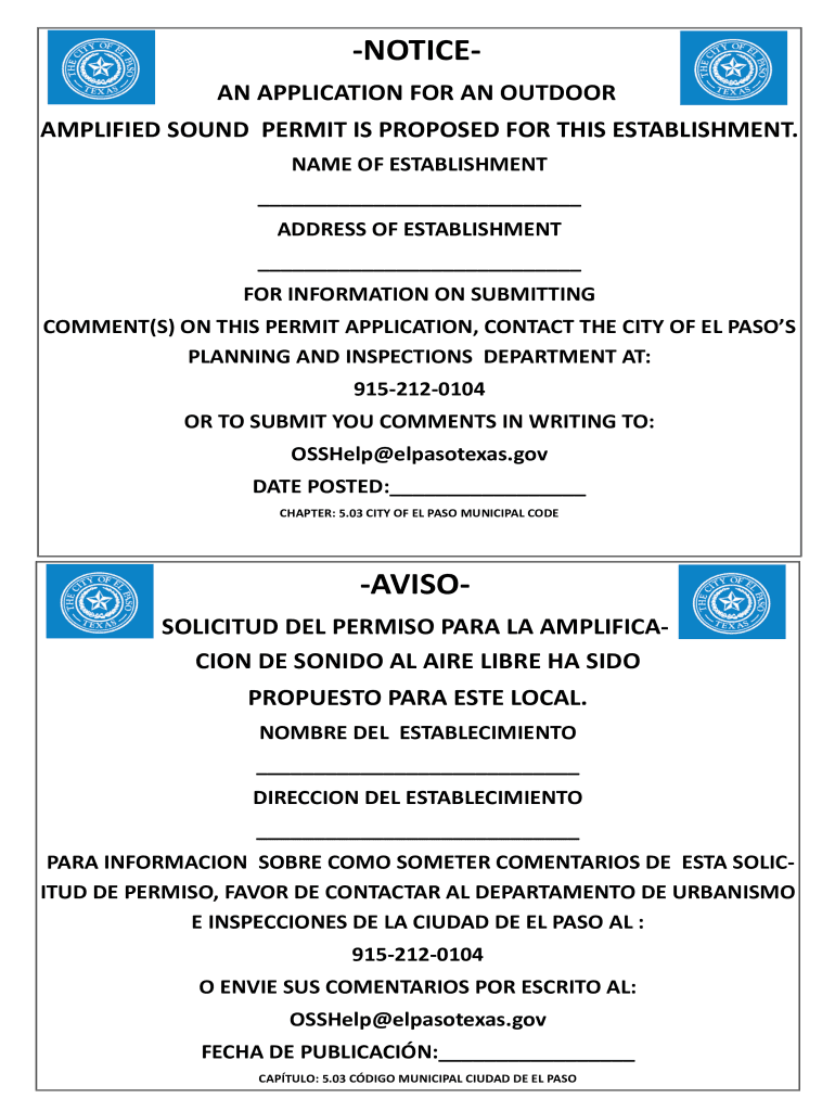 Fillable Online www.elpasotexas.govassetsDocumentsPoster ENGLISH ...