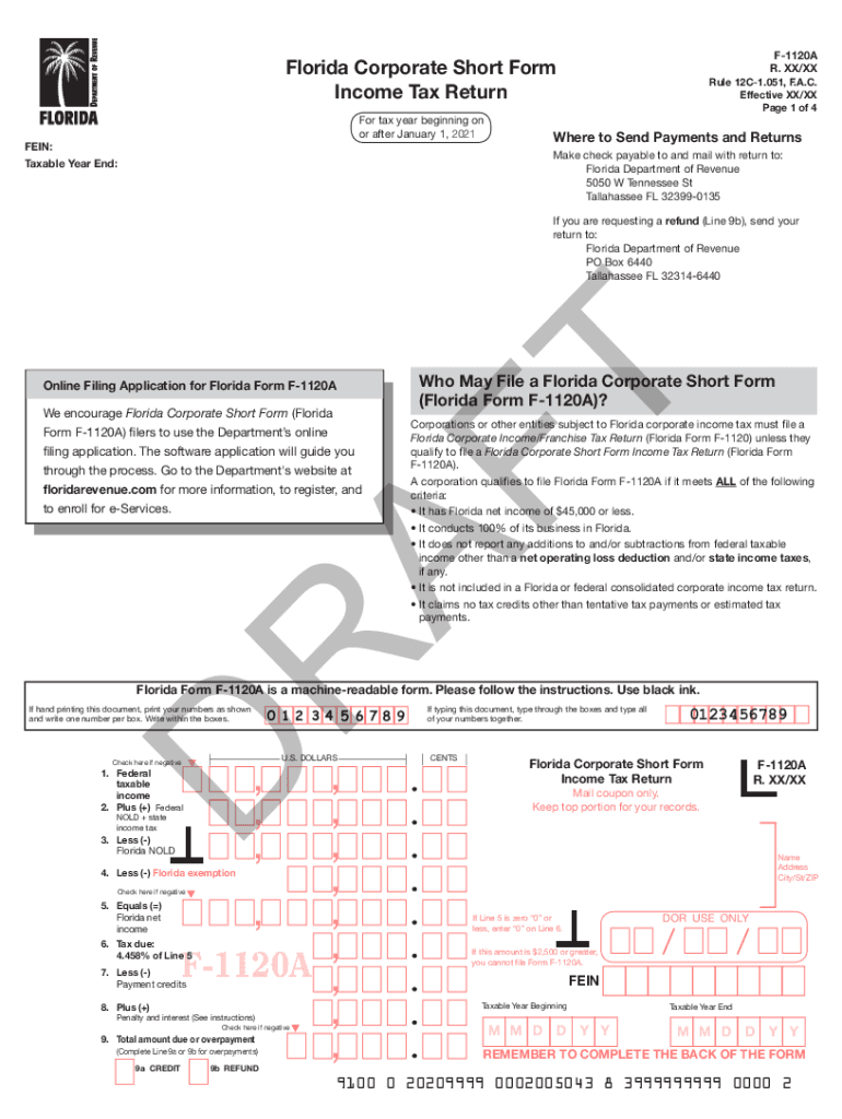 Fillable Online Florida Dept. of Revenue - Submit Corporate Income Tax ...