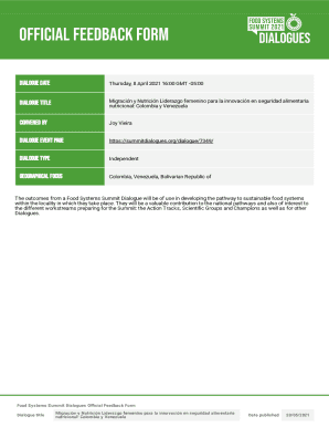 Fillable Online OFFICIAL FEEDBACK FORM Fax Email Print - pdfFiller