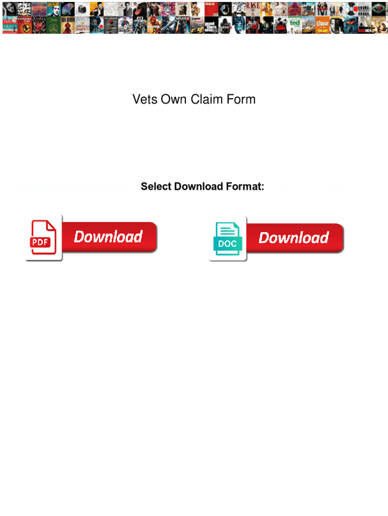 Fillable Online Vets Own Claim Form. Vets Own Claim Form filipino Fax ...
