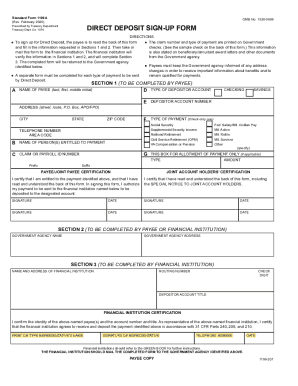 Fillable Online Standard Form 1199A (EG) OMB No: Easy to Modify and ...