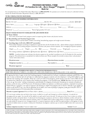 Fillable Online PROVIDER REFERRAL FORM. 25463-Fit Families for Life ...