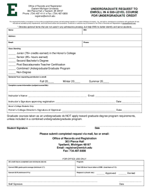 Fillable Online Records and Registration - Office of the RegistrarRecords and Registration ...