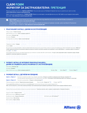 Fillable Online GROUP CLAIM FORM - Allianz Care Fax Email Print - pdfFiller
