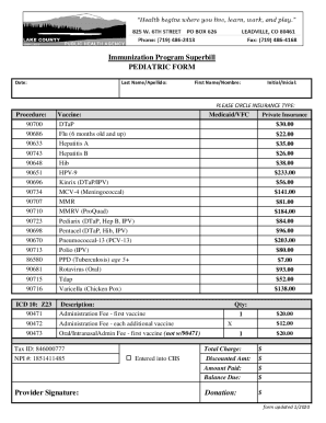 Fillable Online www.lakecountyco.com sites gImmunization Program ...
