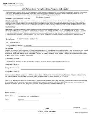 Fillable Online NAVMC 11654 - Unit, Personal and Family Readiness ...