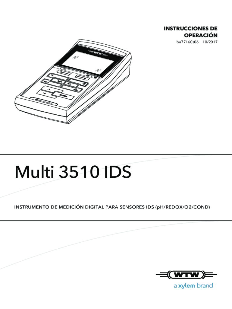 Fillable Online wtw Multi 3510 IDS Instrucciones De Operacin ...