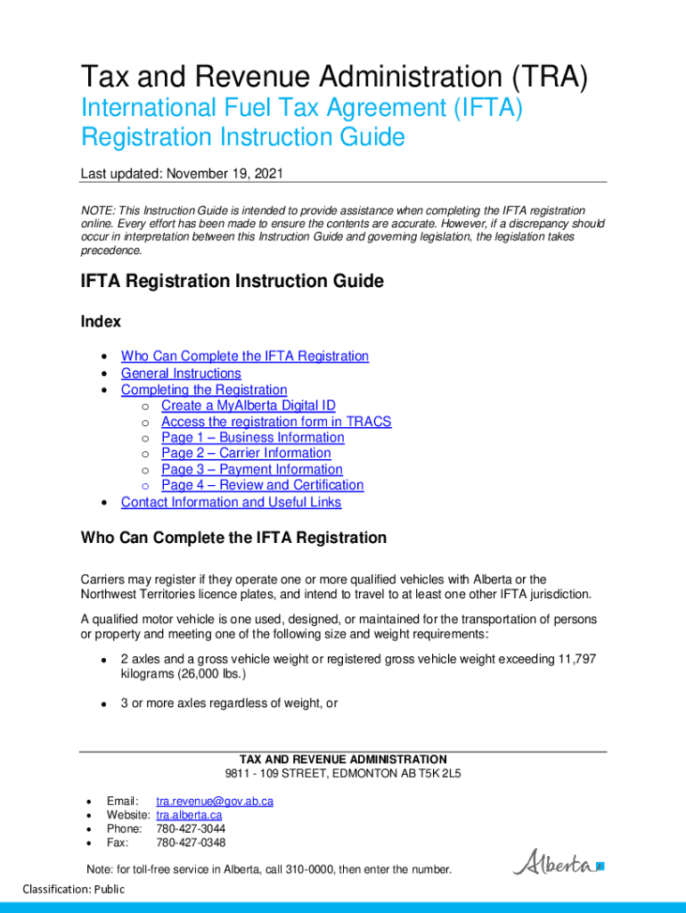 Fillable Online open alberta IFTA Registration Instruction Guide ...