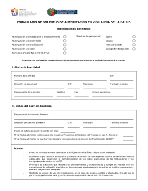 Fillable Online Formulario de solicitud de autorizacin en vigilancia de ...
