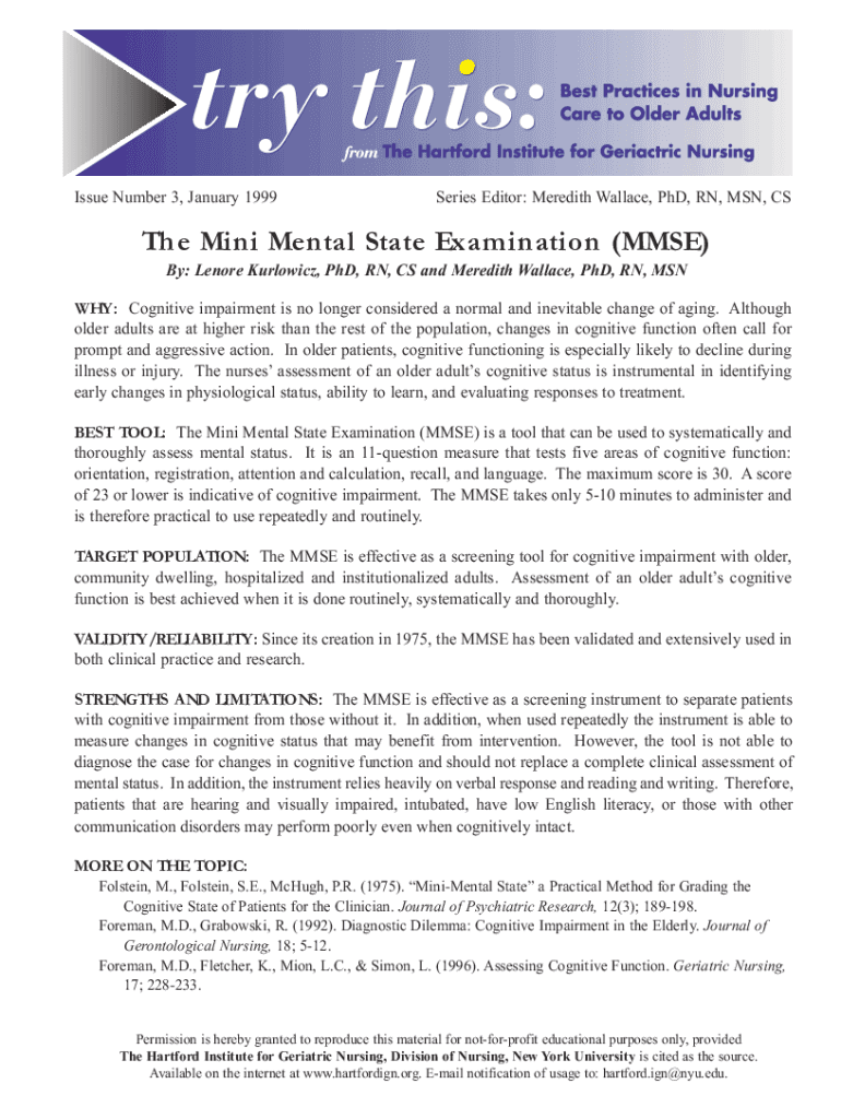 Fillable Online www.gapna.orgdownloadPracticeLinksThe Mini Mental State ...