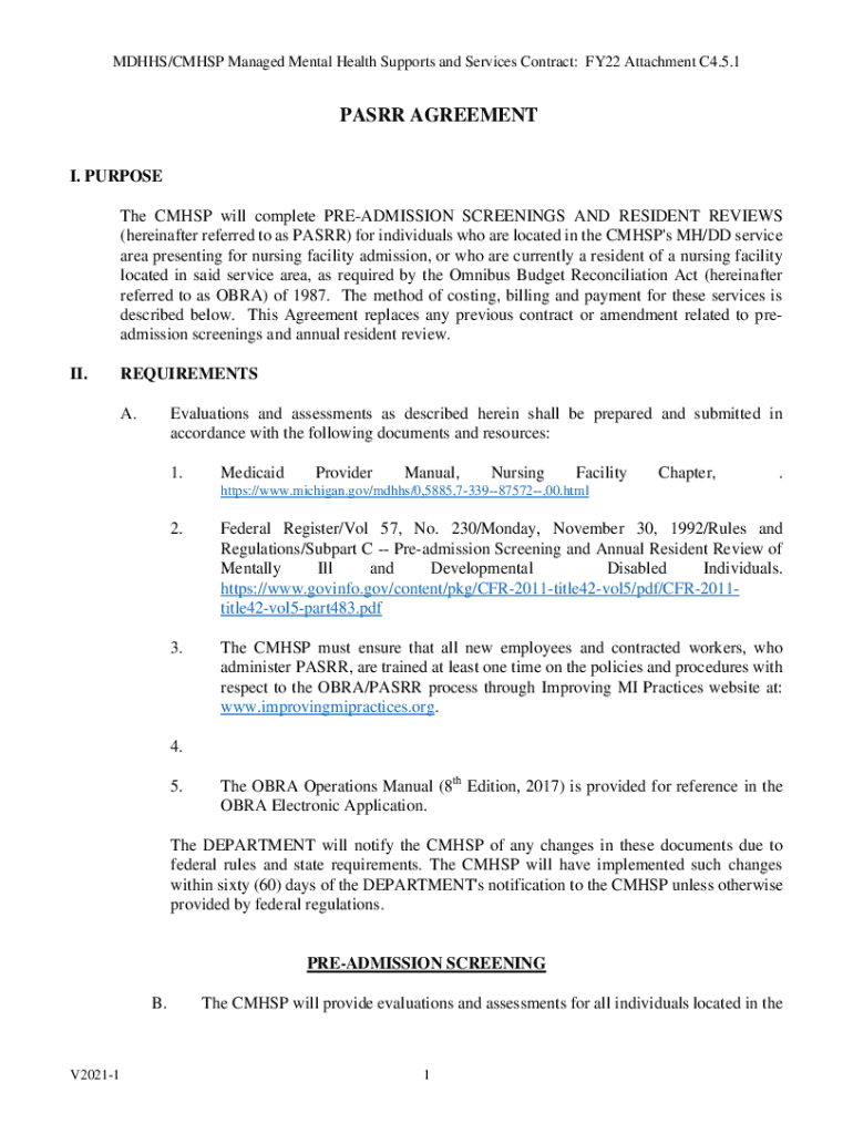 Fillable Online Agreement Between And CMHSP For Managed Mental Health ...