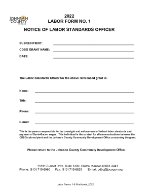 Fillable Online 2022 LABOR FORM NO. 1 NOTICE OF LABOR STANDARDS OFFICER ...