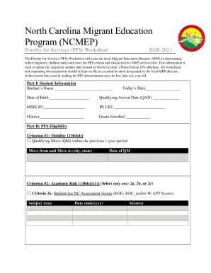 Fillable Online Priority for Services Students - education.ne.gov Fax ...