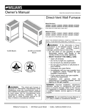 Fillable Online Direct-Vent Wall Furnace Clearance Distances Indoor ...