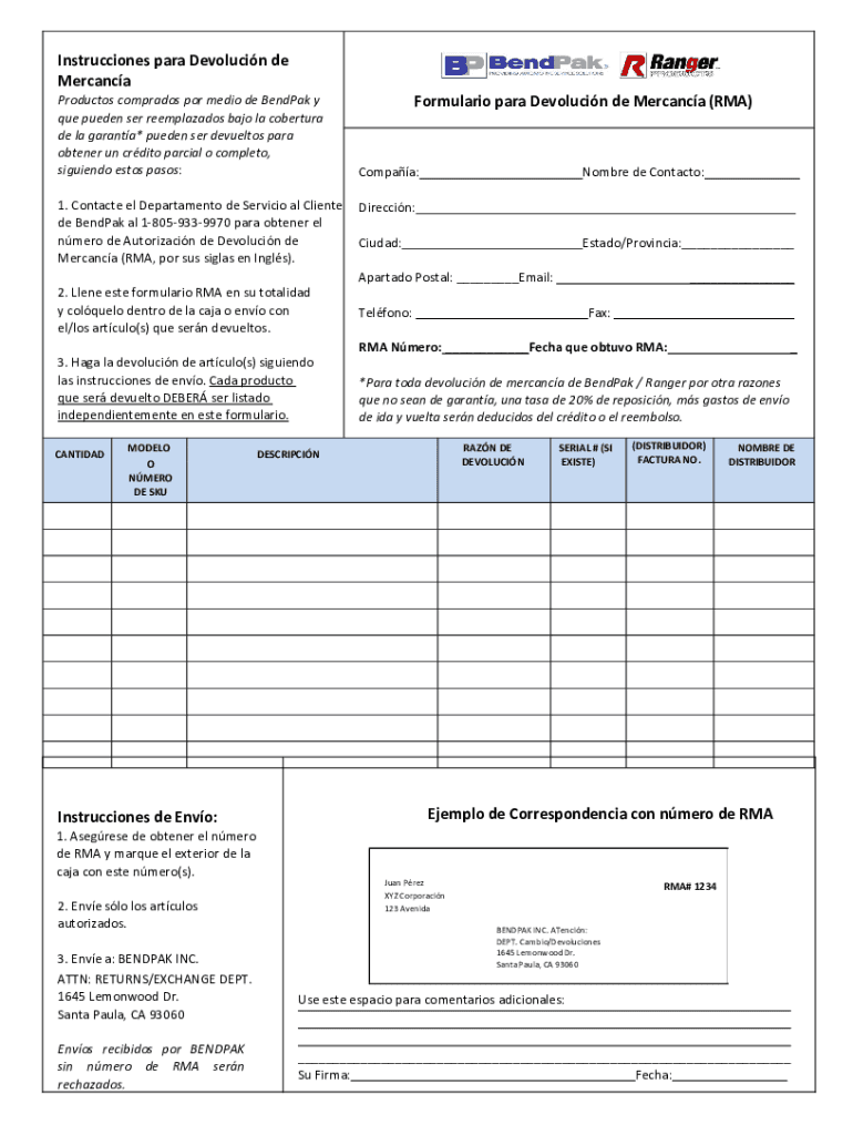 Fillable Online RMA Form Fax Email Print - pdfFiller