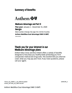 Fillable Online Summary Of Benefits. Summary of benefits Fax Email ...