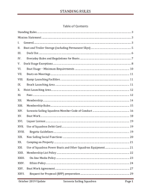 Fillable Online Standing Rules Table of ContentsNational Federation of ...