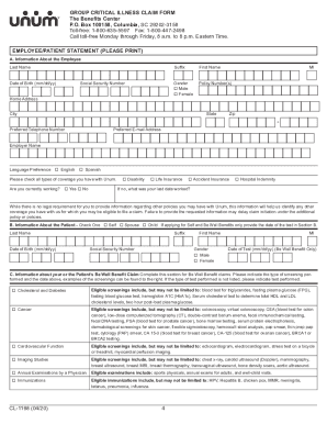 Fillable Online Fillable Online CANCER CLAIM FORM CRITICAL ILLNESS ...