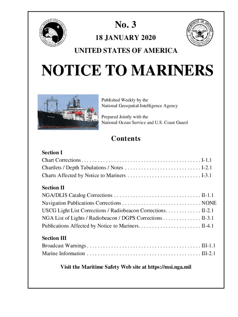 Fillable Online Fillable Online Information for the Notice to Mariners ...