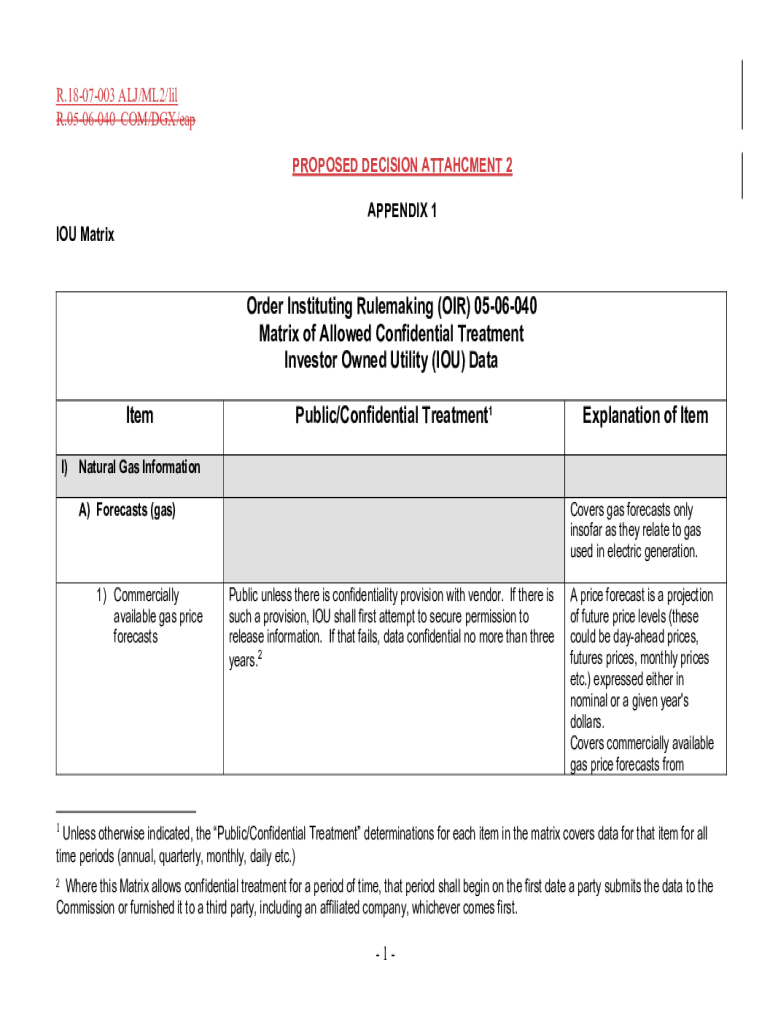 Fillable Online docs cpuc ca Order Instituting Rulemaking (OIR) 05-06 ...