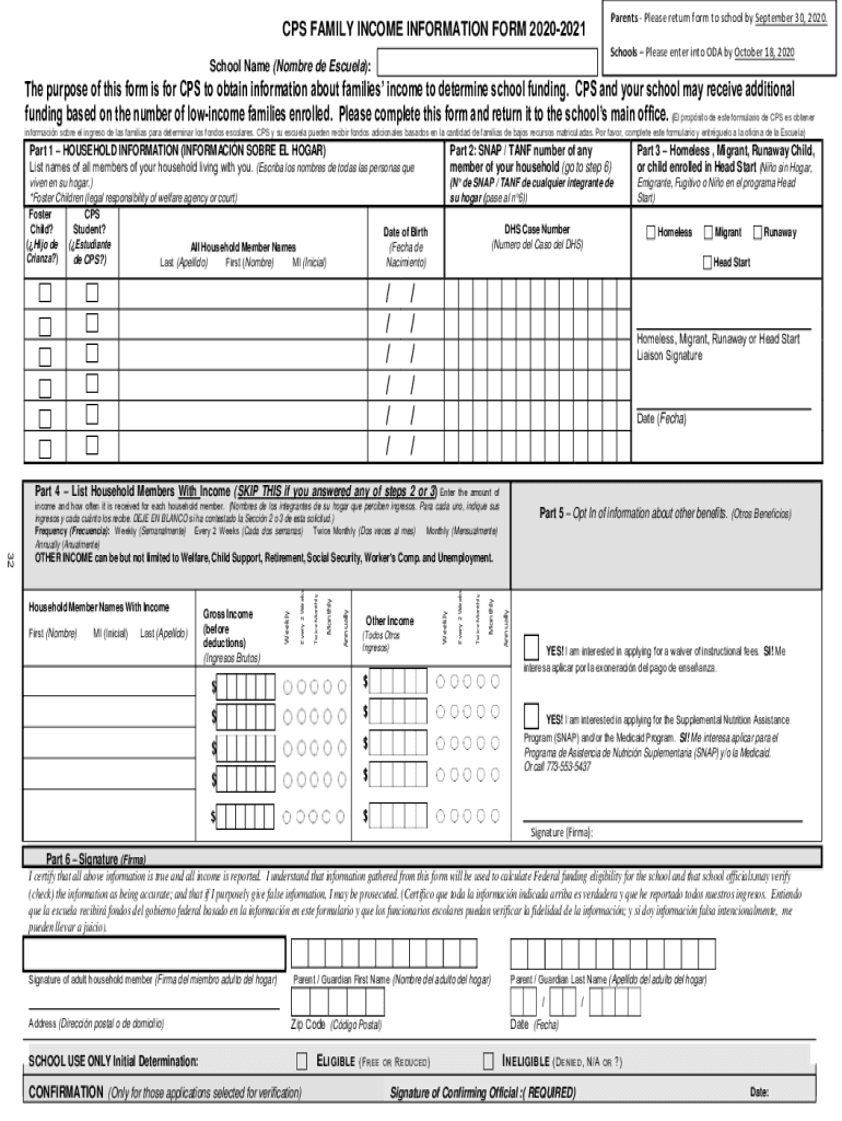 Fillable Online Fillable Online FY21 Family Income Information ...