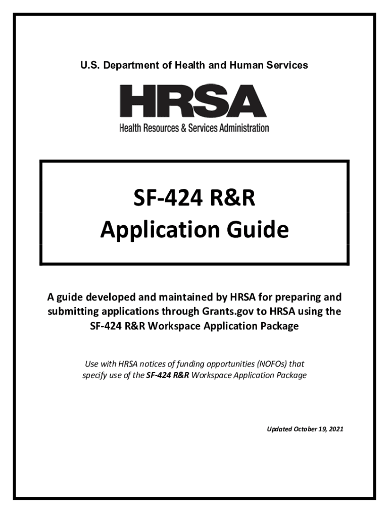 Fillable Online HRSA SF-424 R&R Application Guide. SF-424 R&R ...