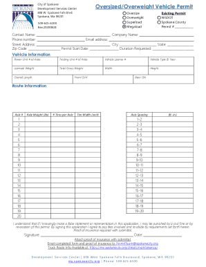 Fillable Online Oversize/Overweight Vehicle Permit Instructions and ...