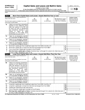 Fillable Online 2018 Schedule D (Form 1120S) - IRS tax forms Fax Email ...