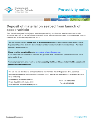 Fillable Online Form 1 Permitted activities: Pre-activity notice Fax Email Print - pdfFiller