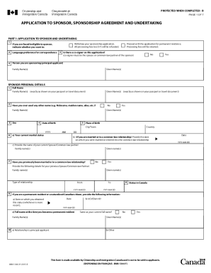 Fillable Online Application to sponsor form imm 1344 - Canada Examples ...