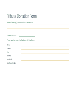 Fillable Online Tribute Donation Form - DOM LIPA Fax Email Print ...