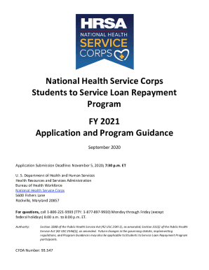 Fillable Online nhsc hrsa National Health Service Corps Students to ...