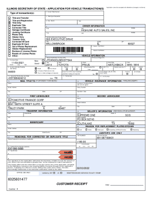 Fillable Online How to Transfer Your Car Title in IllinoisApply for ...